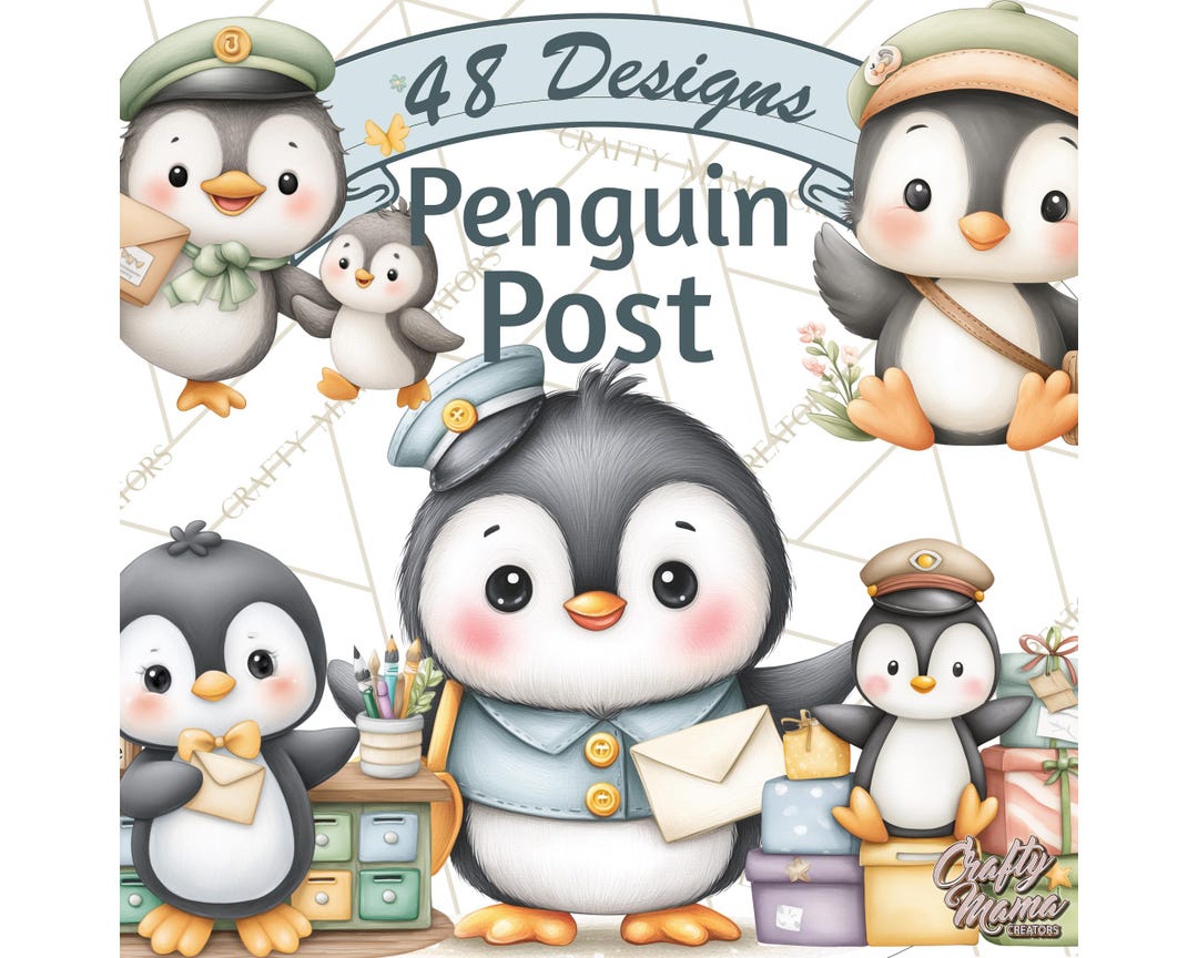 48 Png, Penguin Post Office Clipart PNG, Cute Postal Penguin Clip Art ...