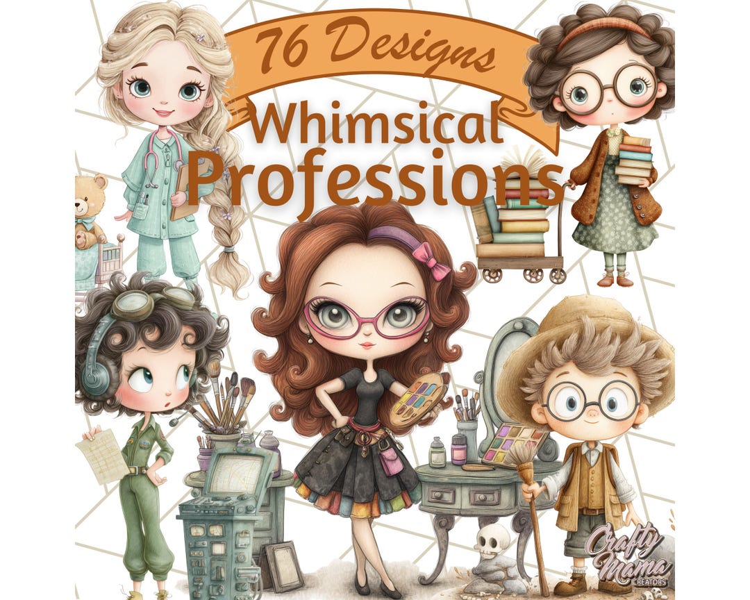 Cute Career Clipart, Watercolor Professions Clip Art, Kids Job ...
