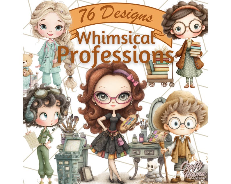 Cute Career Clipart, Watercolor Professions Clip Art, Kids Job ...