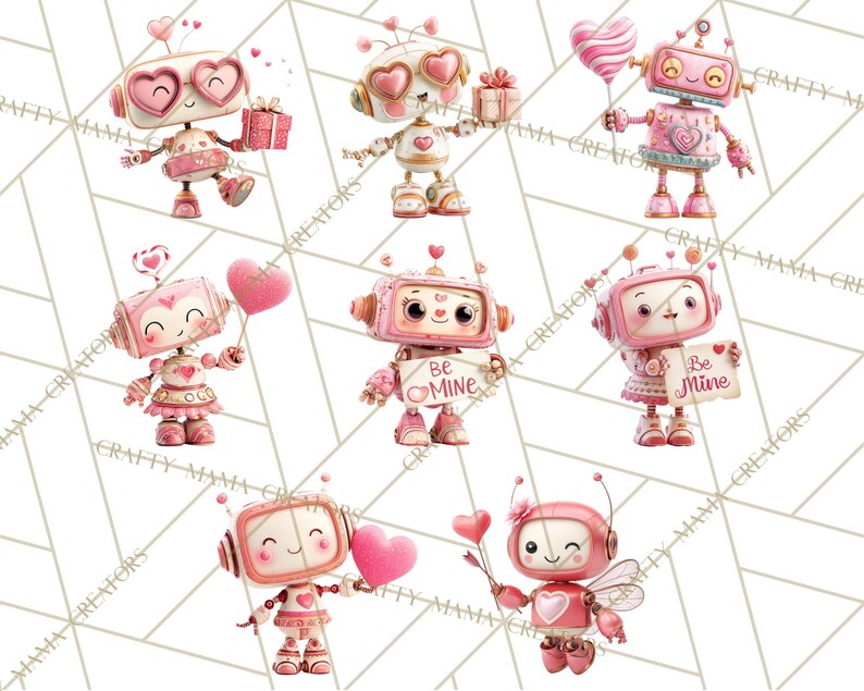 60 Png Valentine Robot Clipart PNG, Cute Valentine Robots, Kids ...