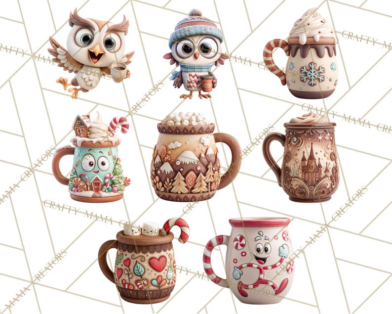 52 Png, Hot Cocoa Clipart, Christmas Clip Art PNG, Cozy Winter Friends ...