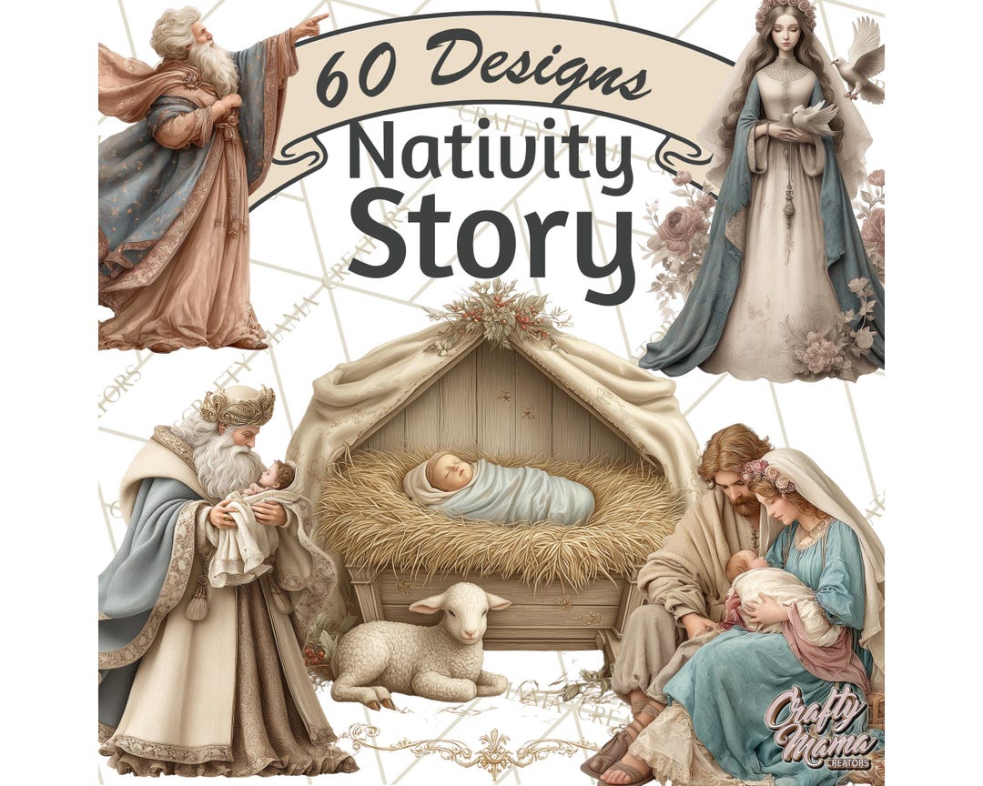 60 Png, Nativity Scene Clipart, Christmas Story Clip Art, Holy Family ...