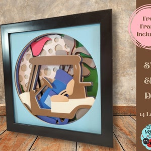 3D Golf Shadow Box Svg, Golfing Shadowbox Svg, Golf Ball 3D Layered ...