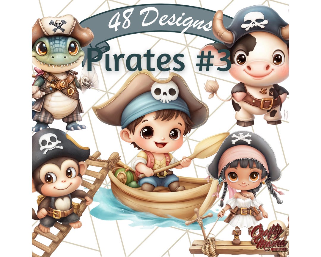 Pirate Adventure PNG Clipart, Cute Pirate Kids, Anchor, Compass ...