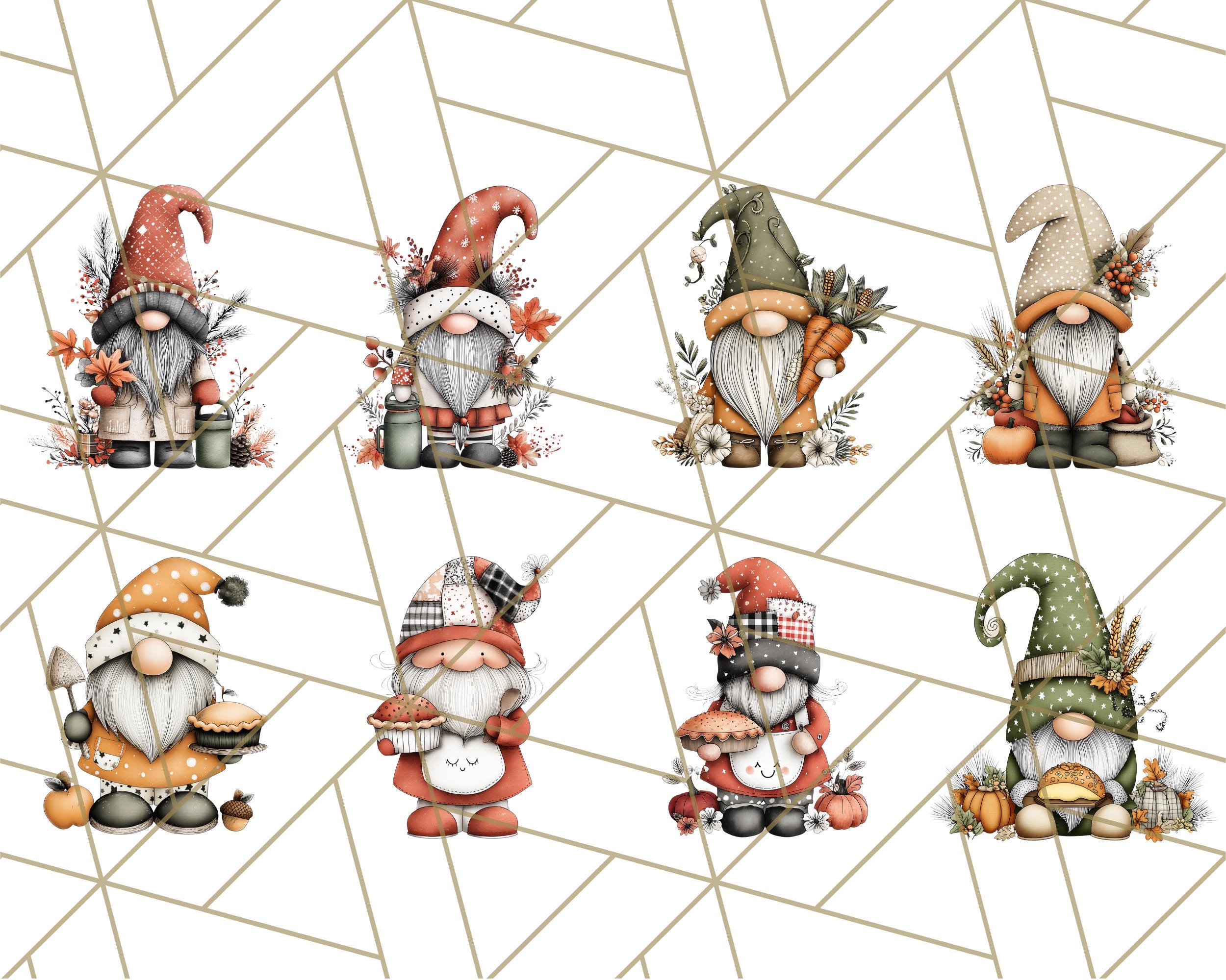 60 Png Thanksgiving Gnome Clipart, Fall Gnome PNG, Cute Autumn Gnomes ...