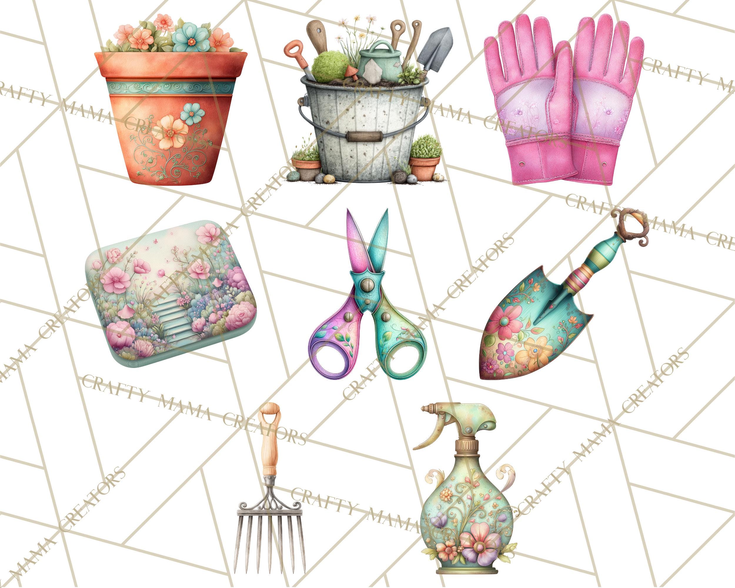 56 Png, Spring Garden Clipart, Garden Tools Clip Art PNG, Watercolor ...