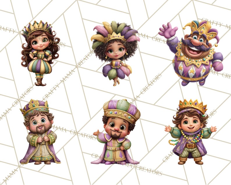 48 Png, Cute Mardi Gras Clipart, Mardi Gras Characters PNG, Kids ...