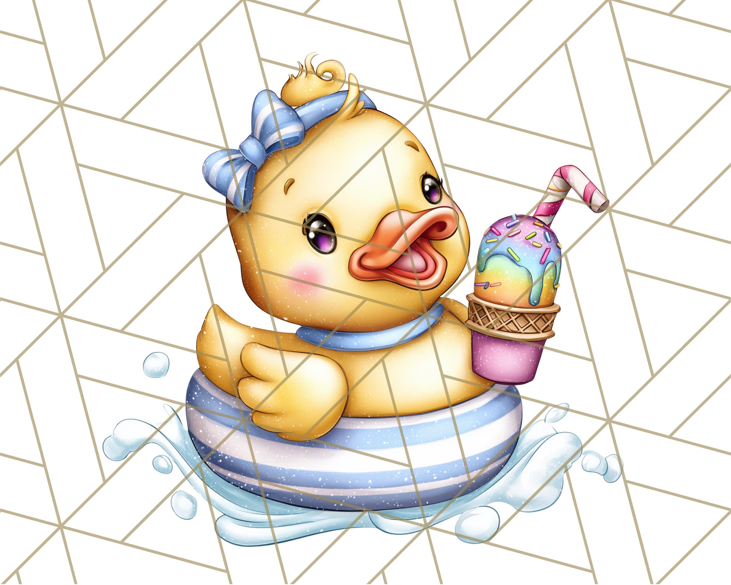 Summer Rubber Duck Clipart PNG, Cute Yellow Ducks With Pool Floats and ...