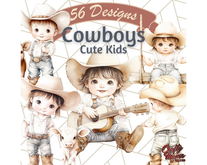 56 Png, Cowboy Kids Clipart Bundle, Western PNG, Cowgirl and Cowboy ...