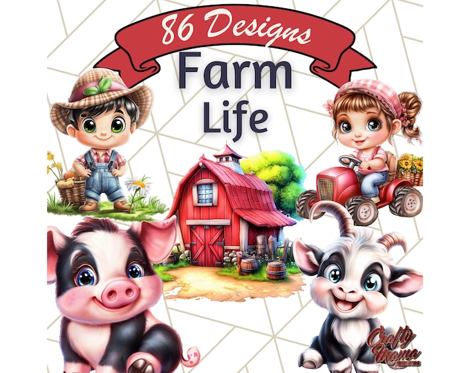 On the Farm Clipart, SVG, Farmer Vector Graphics, Farm Digital Clip Art ...