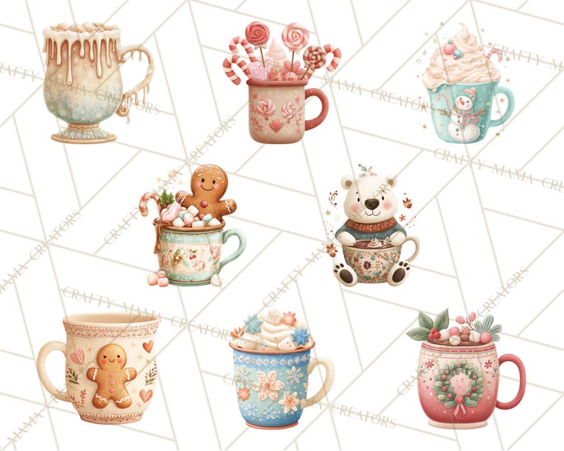 64 Png, Hot Cocoa Mug Clipart, Christmas Coffee PNG, Holiday Drink Clip ...