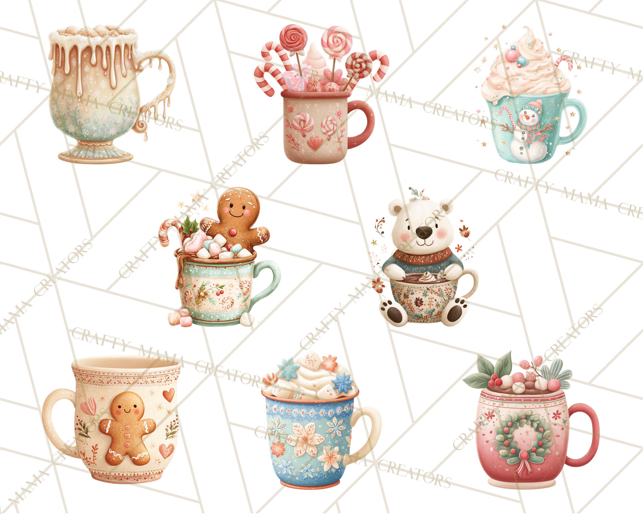 64 Png, Hot Cocoa Mug Clipart, Christmas Coffee PNG, Holiday Drink Clip ...