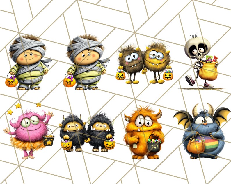 Monster Kids Clipart PNG, Cute Halloween Kids Art, Spooky Child ...