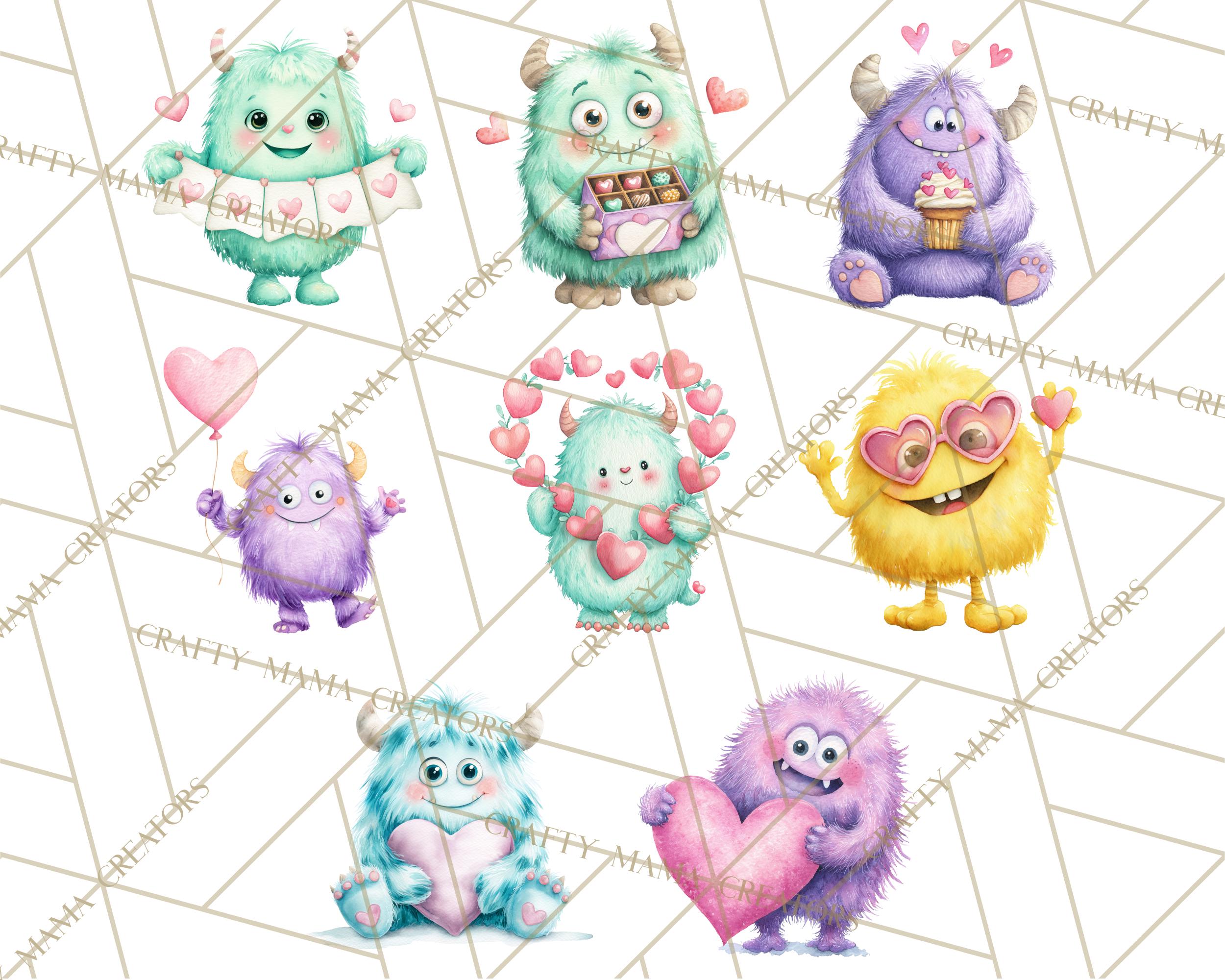 56 Png Valentine Monster Clipart, Cute Valentine Monsters PNG ...