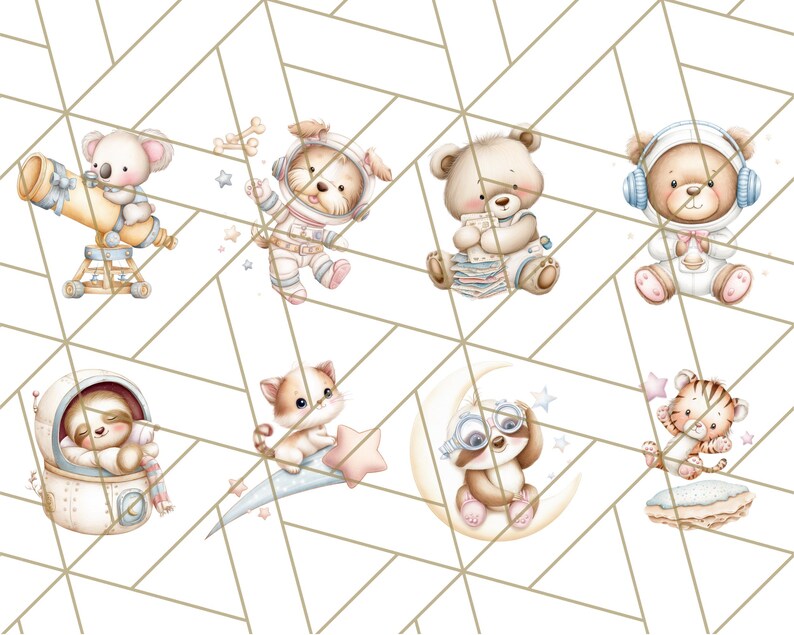Kawaii Space Creatures Clipart PNG, Cute Outer Space Aliens, Galaxy ...