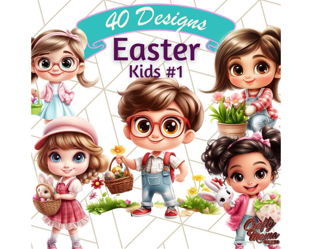 Easter Clipart Bundle, Fun Easter Games PNG, Kids Crafts, Egg Hunt ...