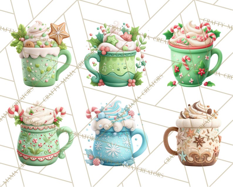 48 Png, Hot Cocoa PNG Clipart, Mugs With Marshmallows, Whipped Cream ...