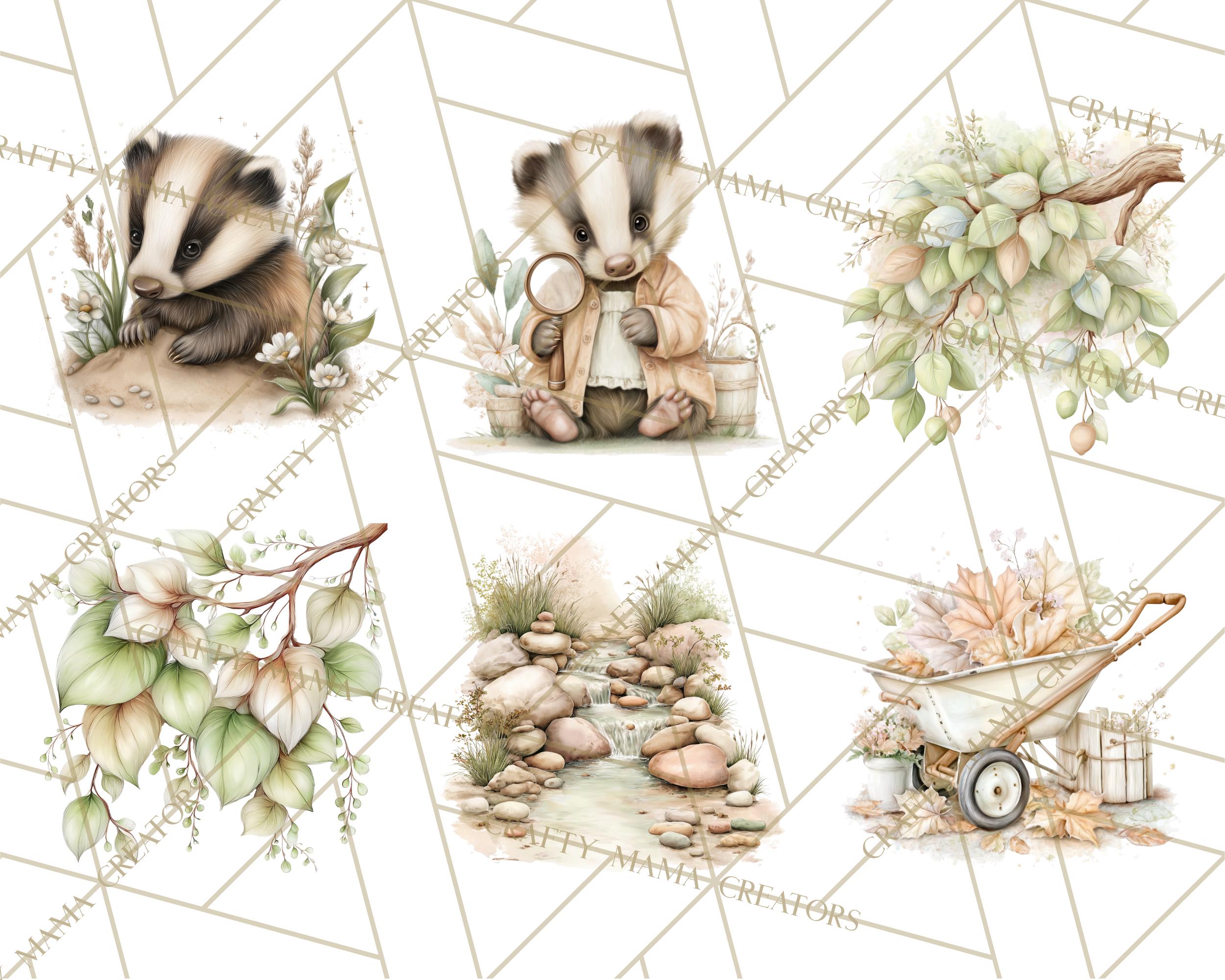 48 Png, Baby Woodland Animals Clipart, Forest Nursery Decor, Cute ...