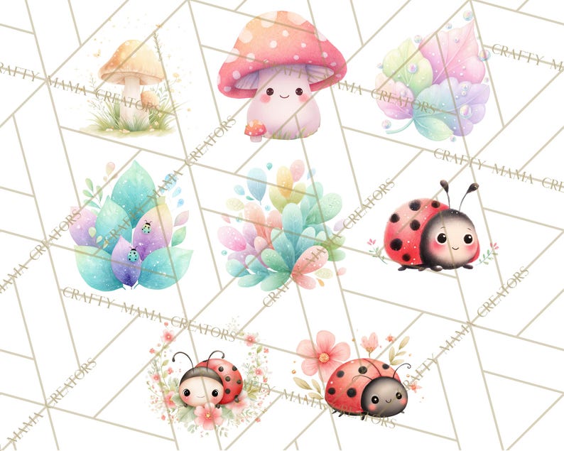 52 Png Spring Insects Clipart PNG, Cute Baby Bugs Watercolor Mini World ...