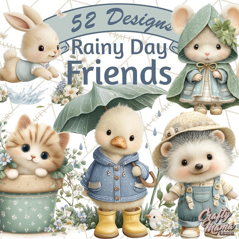 Rainy Spring Clip Art - Etsy
