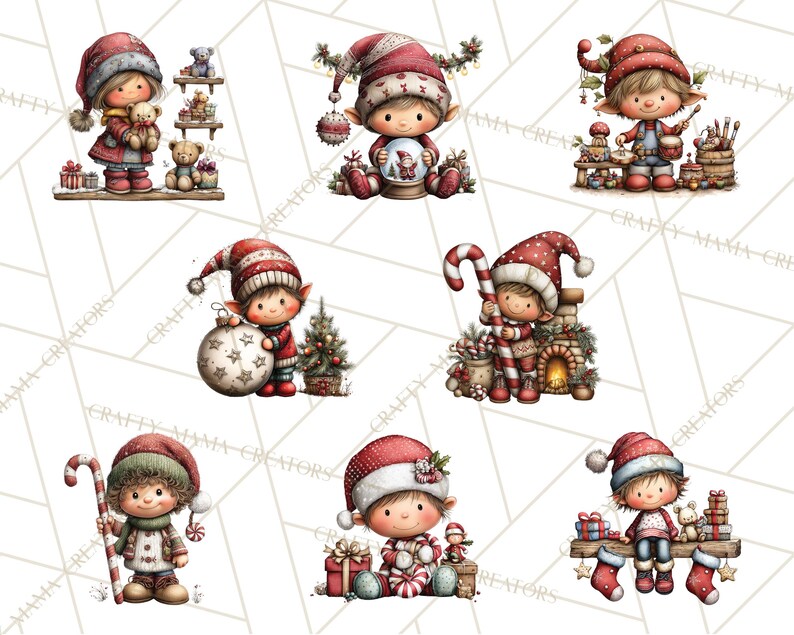 56 Png Christmas Elf Clipart, Santa’s Workshop PNG, Cute Holiday Elf ...