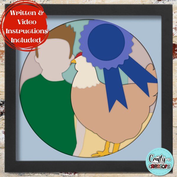 Chicken Shadow Box Svg - Etsy