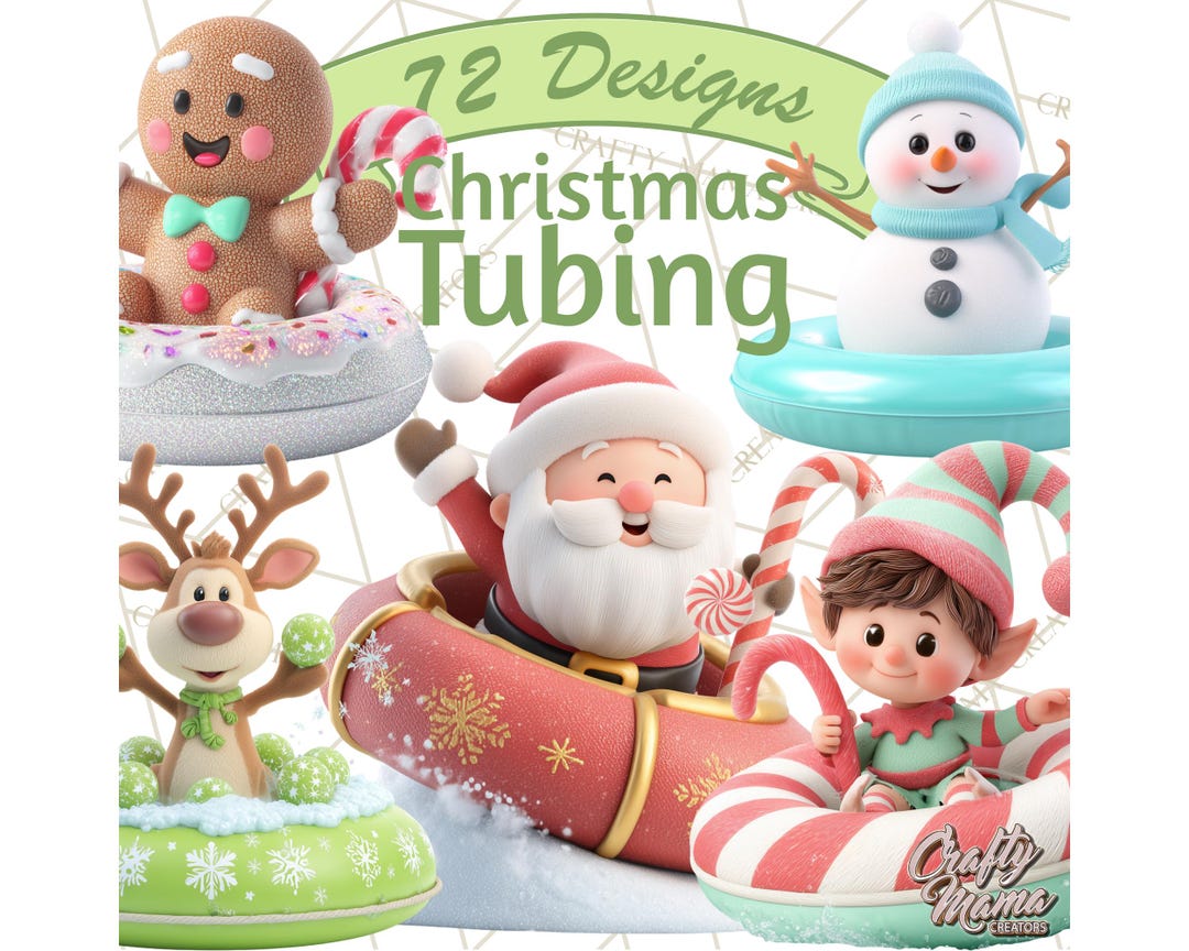 48 Png Christmas Characters Snow Tubing PNG, Cute Winter Clipart for ...