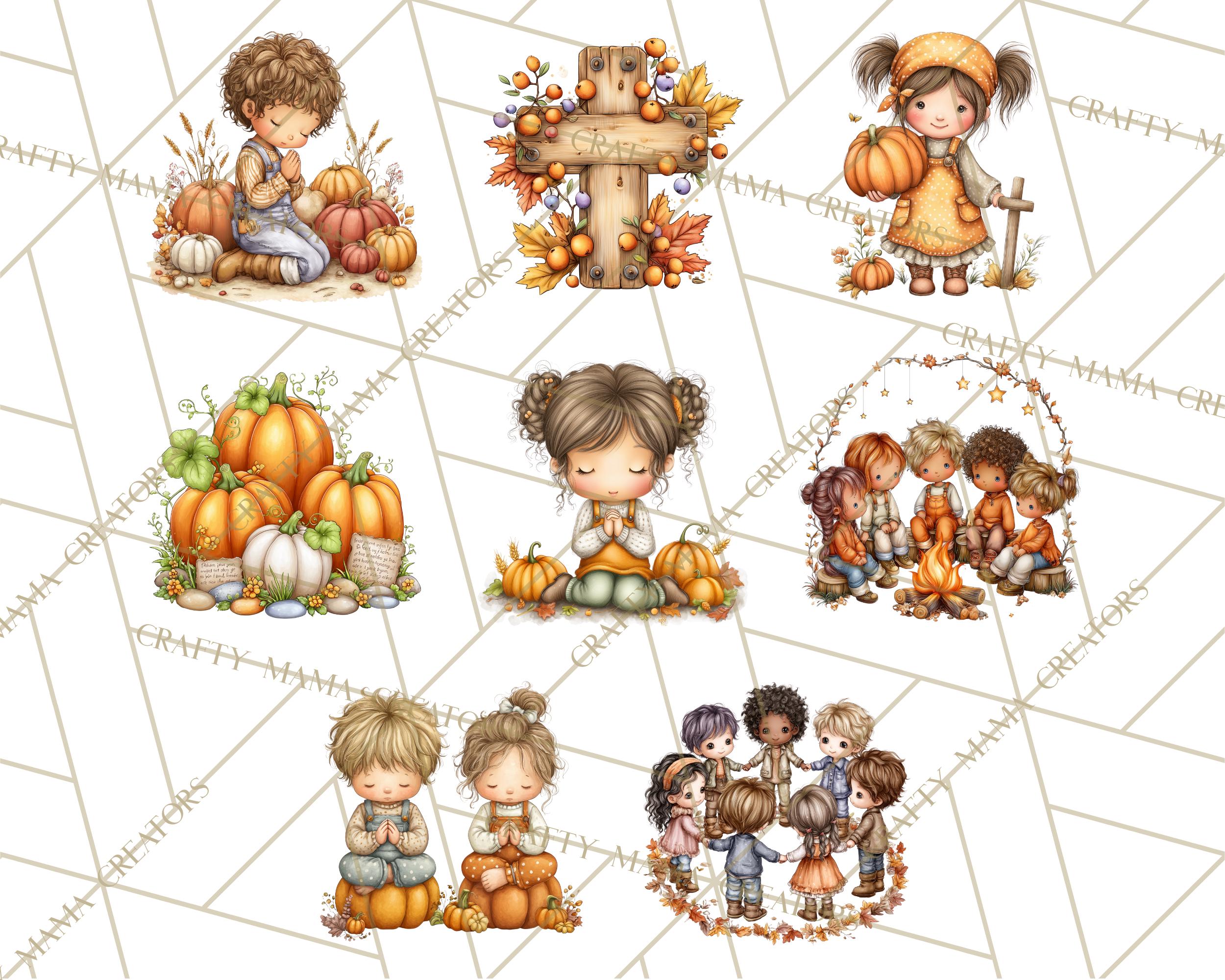 60 Png Christian Fall Clipart, Autumn Faith Clip Art, Religious Kids PNG, Bible, Cross ...