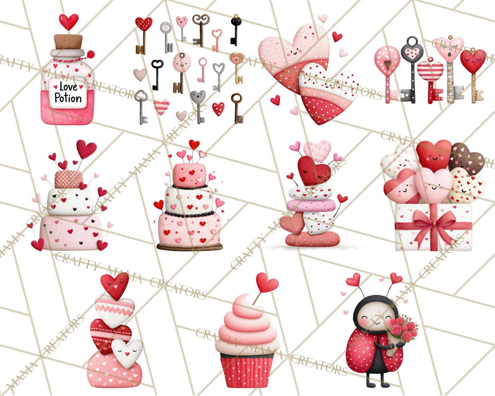 76 Png, Cute Valentine's Day Love Bug PNG Clipart, Whimsical Mini World ...