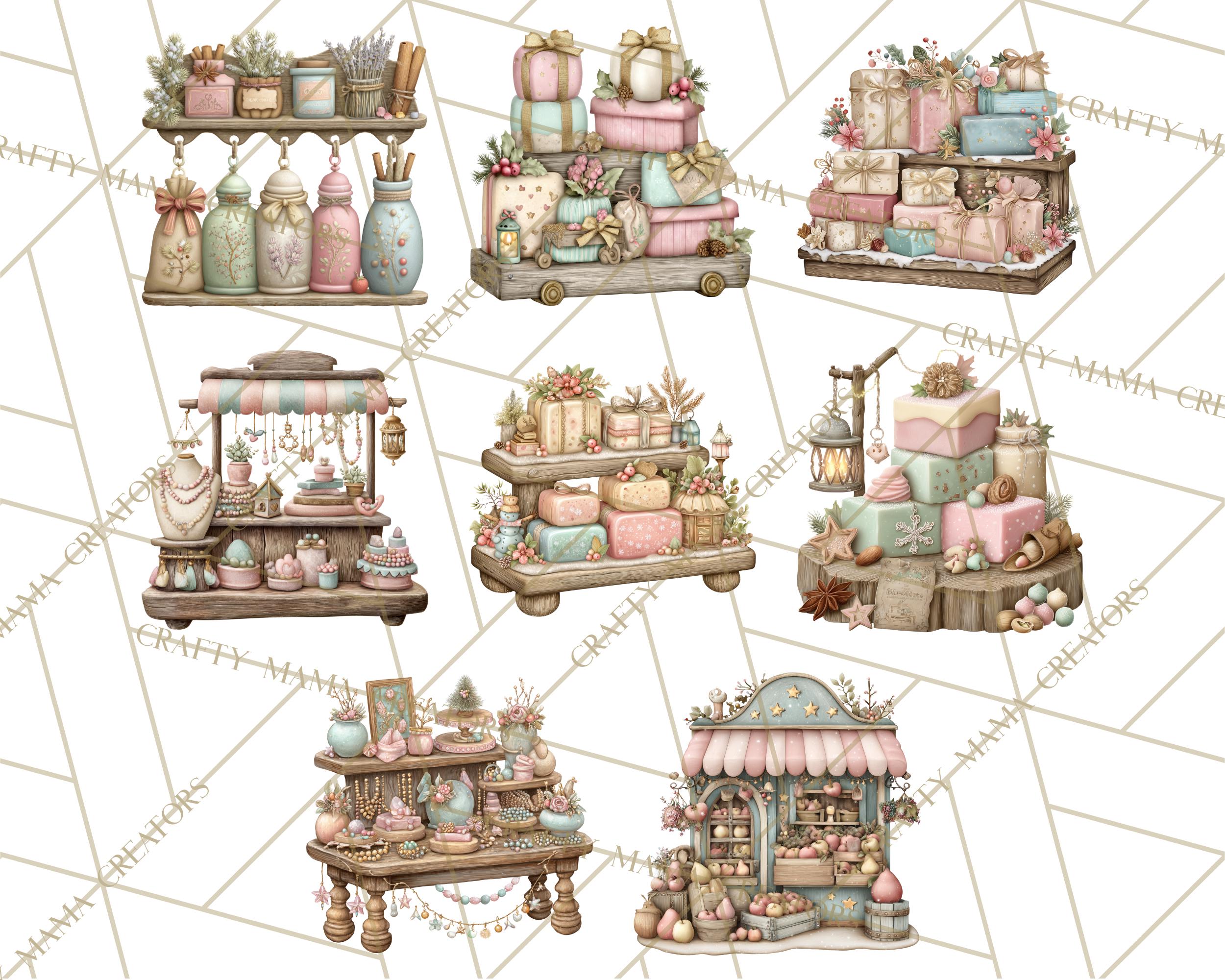 56 Png, Winter Market Stall Clipart, Cozy Winter Market Clip Art, Snowy ...