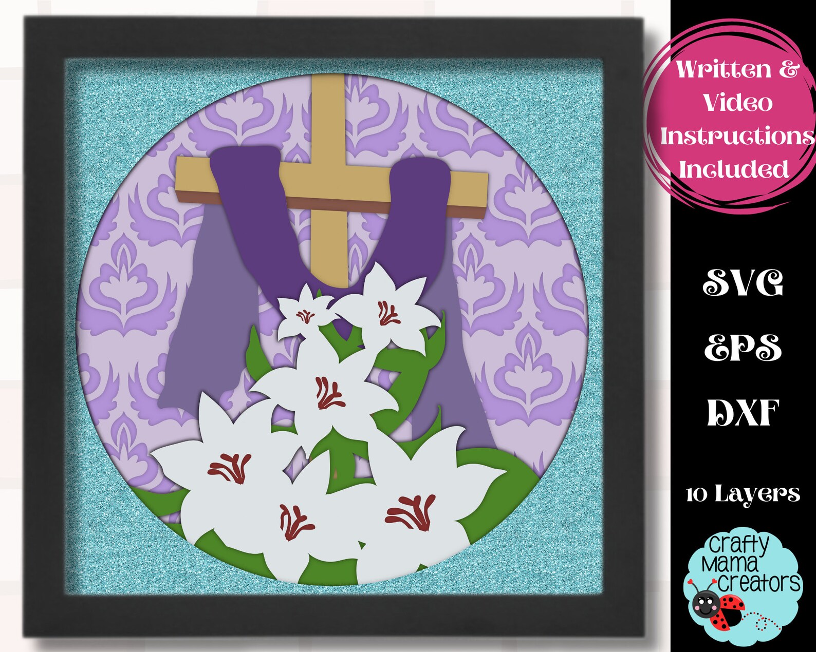 3D Easter Shadow Box Svg, Christian Easter Cross Shadowbox Svg, Easter ...