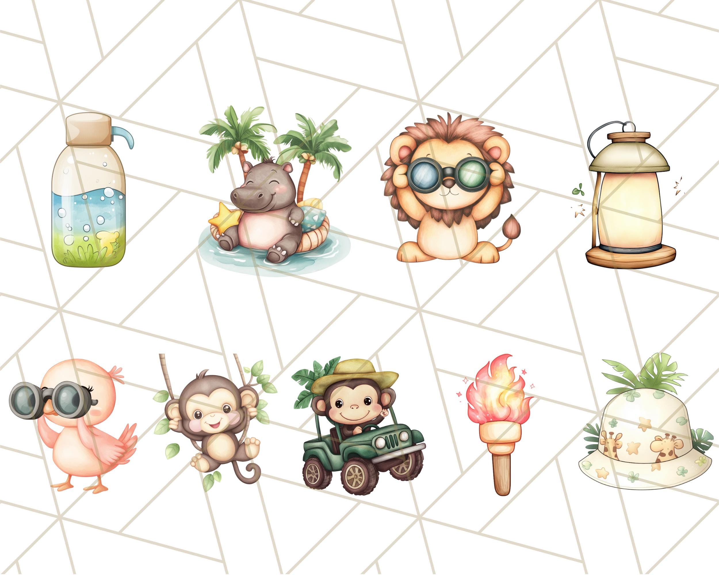 Safari Animals PNG Clipart, Cute Jungle Animals, Jeep Safari Adventure ...