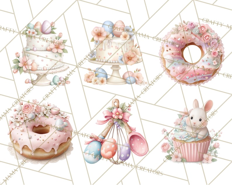 48 Png, Easter Baking Clipart, Cute Easter Bakers, Pastel Cookies ...