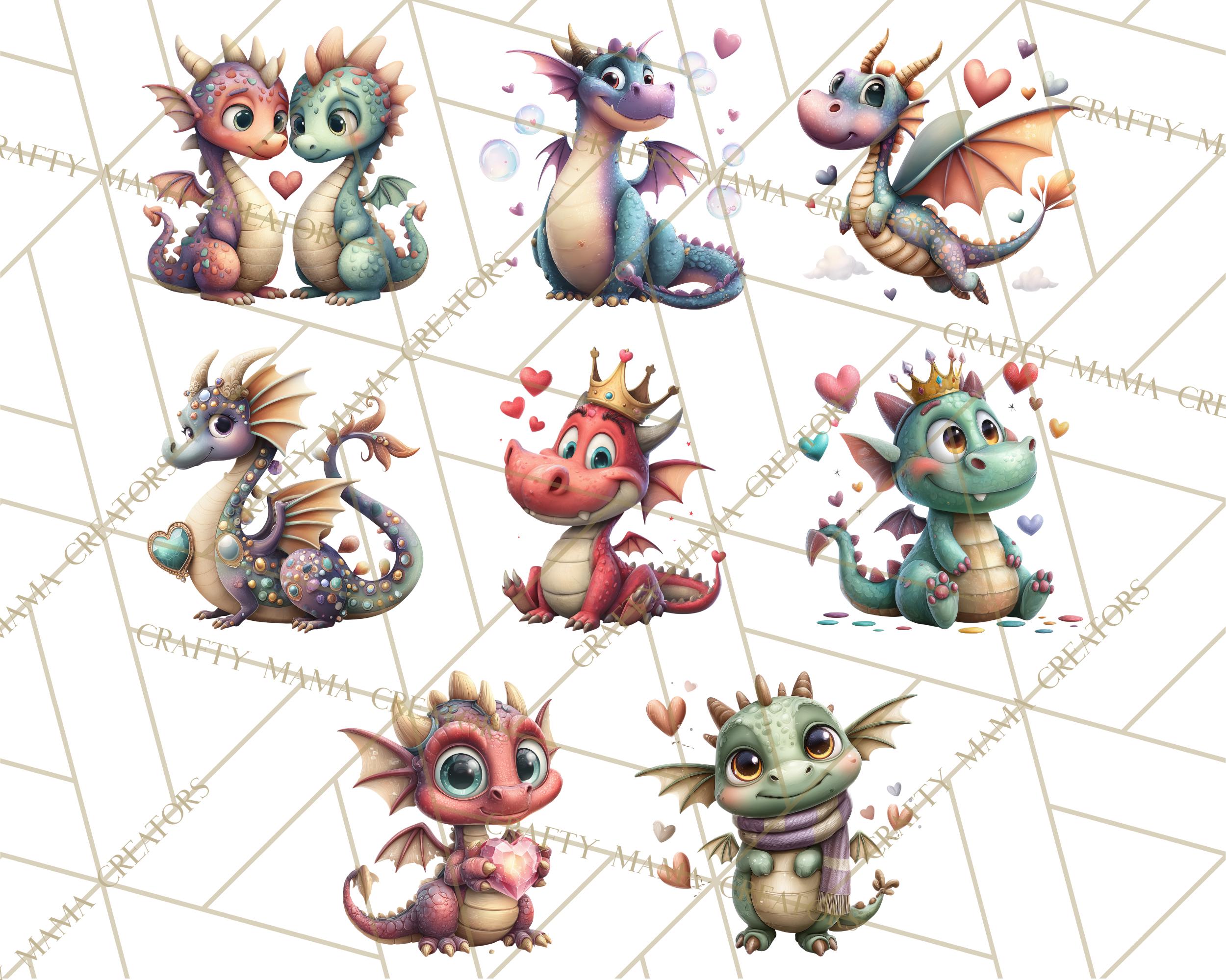 64 Png, Valentine Dragon Clipart PNG, Fantasy Dragon Doodles, Cute Baby ...