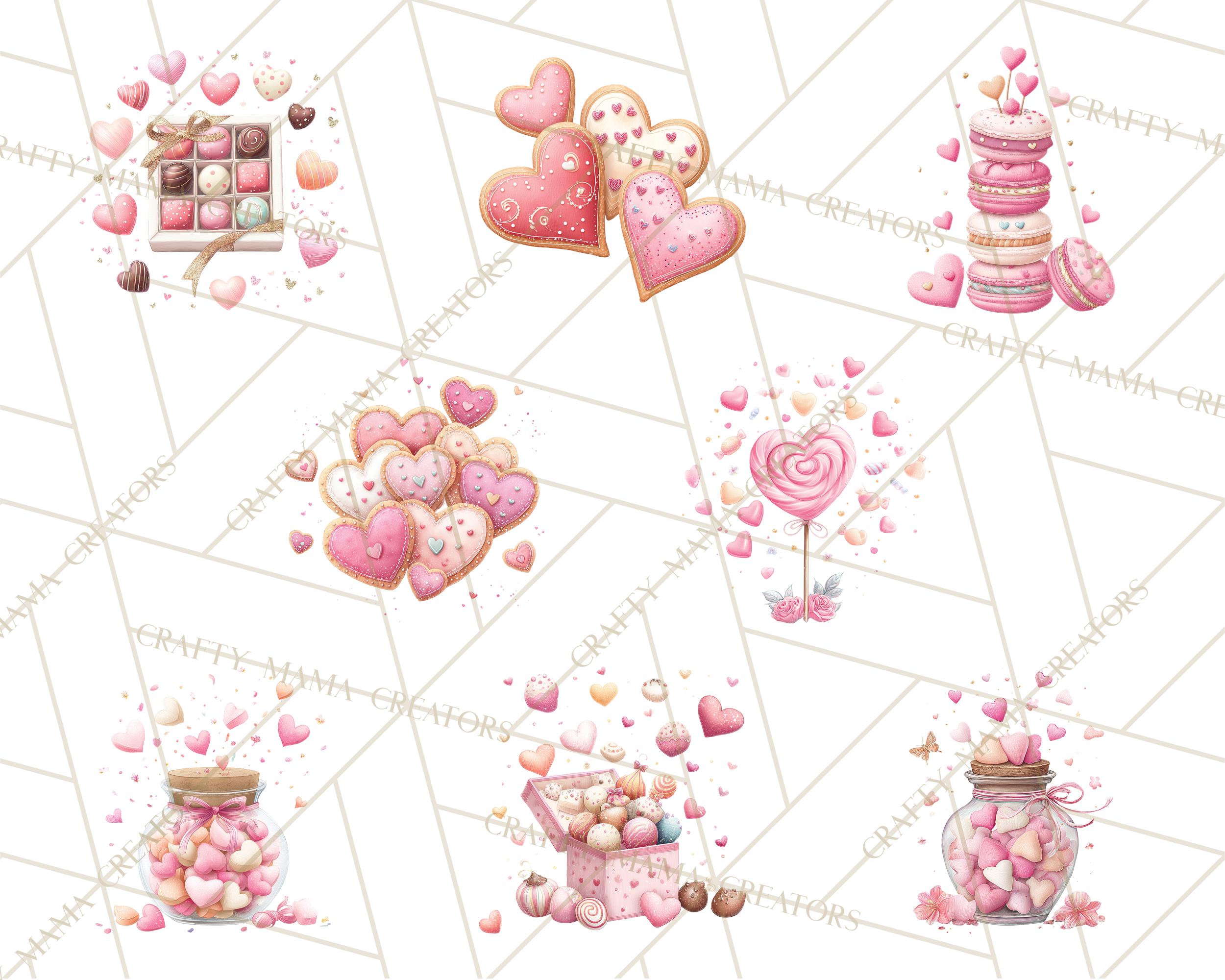 56 Png, Cute Valentine Dessert Clipart PNG, Whimsical Cupcakes, Heart ...