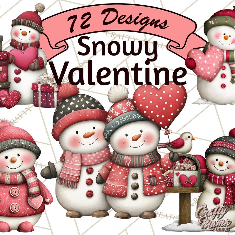 Valentines Snowman - Etsy