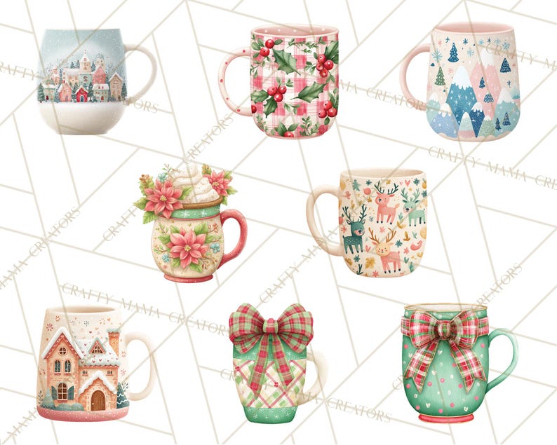 64 Png, Hot Cocoa Mug Clipart, Christmas Coffee PNG, Holiday Drink Clip ...