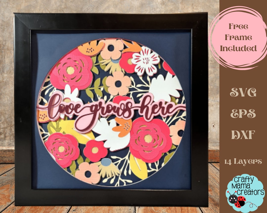 3D Spring Shadow Box Svg Spring Flowers Shadowbox Svg Love - Etsy
