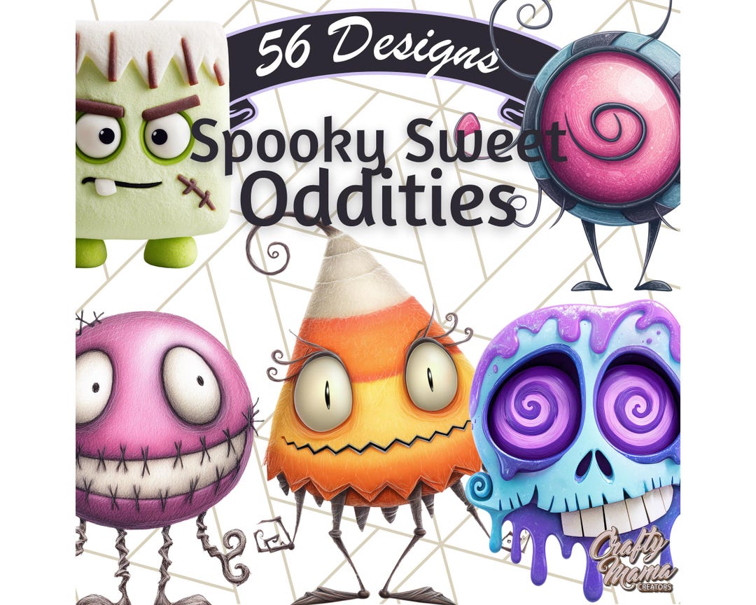 56 Png, Spooky Halloween Candy Clipart, Creepy Cute Trick-or-treat ...