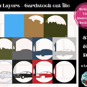 3D Muscle Car Shadow Box, Hot Rod Car Shadow Box SVG, Vehicle Layered ...