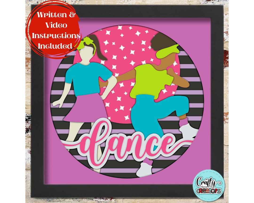3D Dance Svg, Hip Hop Dance Shadow Box Svg, Retro Svg Shadowbox, Dance ...