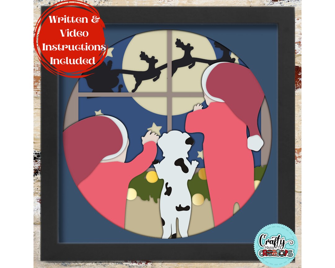 3D Christmas Svg Shadow Box, Santa Shadow Box SVG, Christmas Layered ...