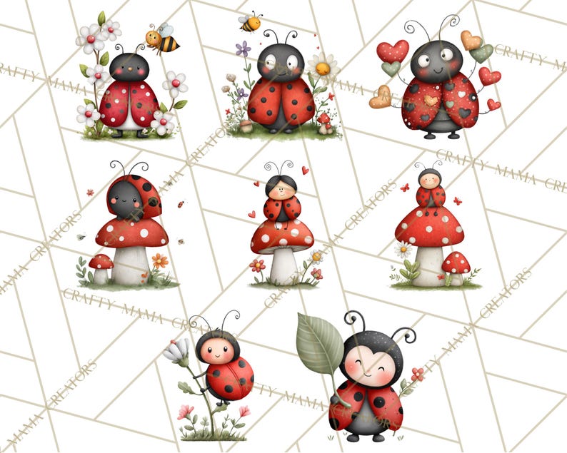 60 Png, Happy Bug Friends Clipart, Ladybugs, Bees, Butterflies ...