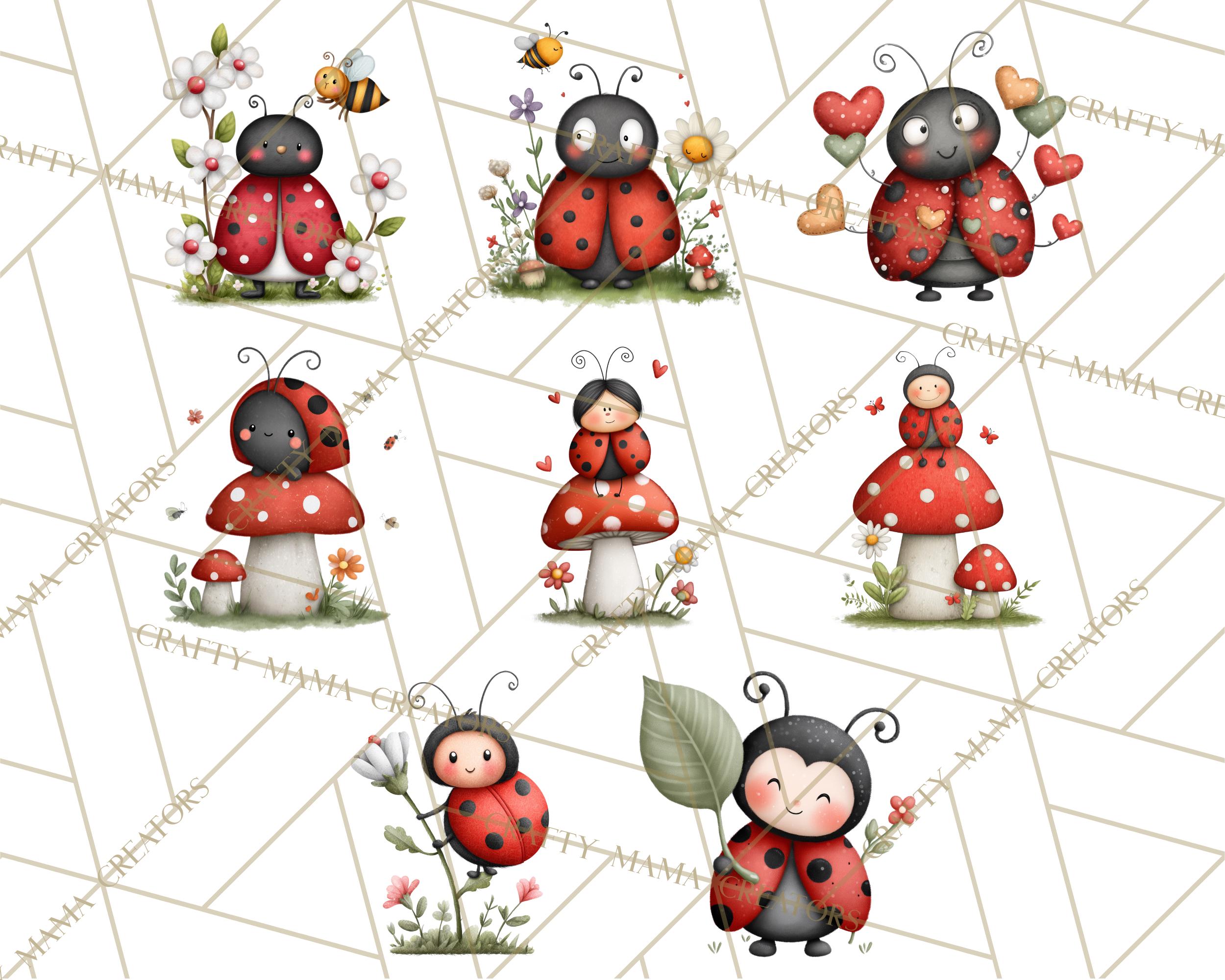 60 Png, Happy Bug Friends Clipart, Ladybugs, Bees, Butterflies ...