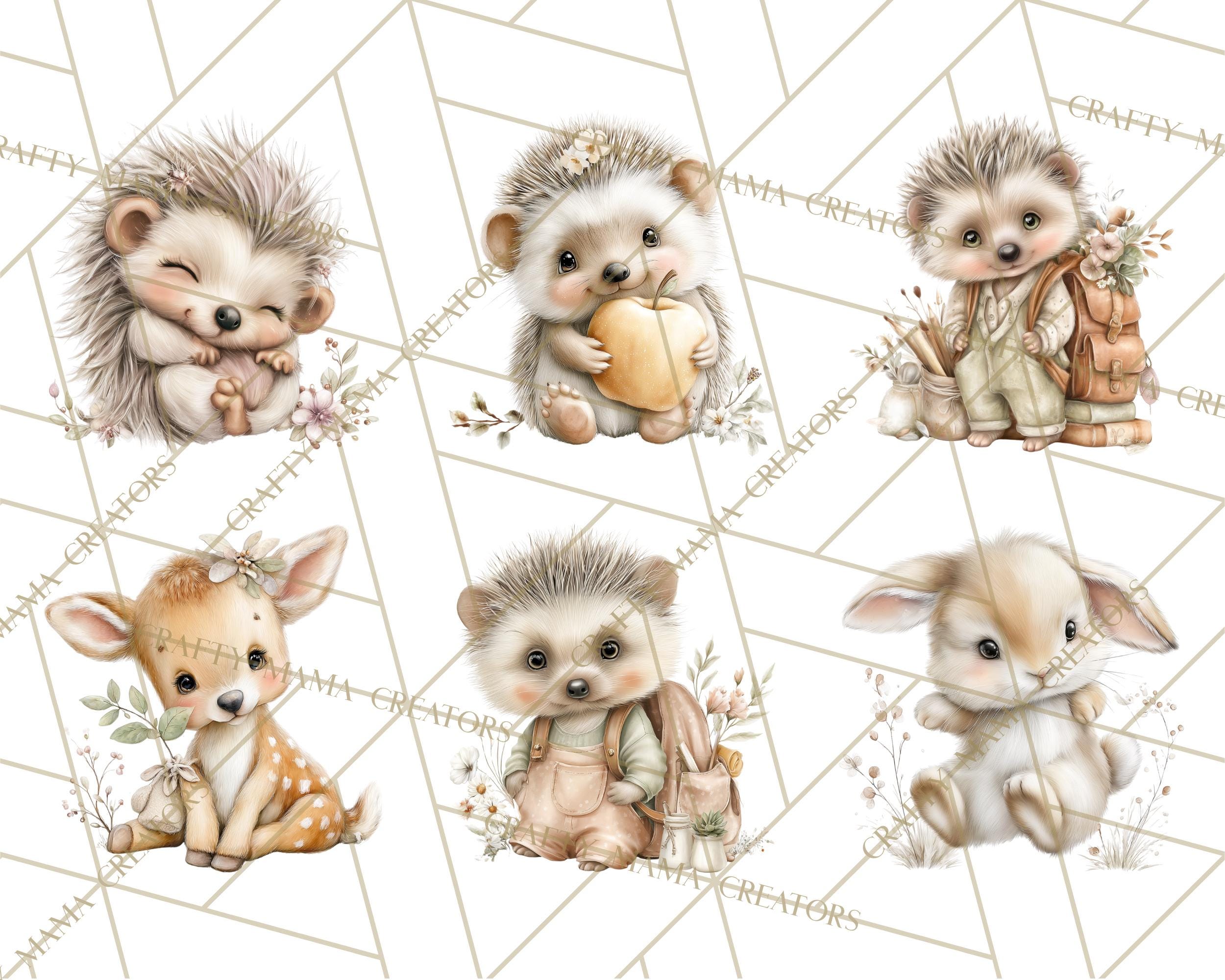 48 Png, Baby Woodland Animals Clipart, Forest Nursery Decor, Cute ...