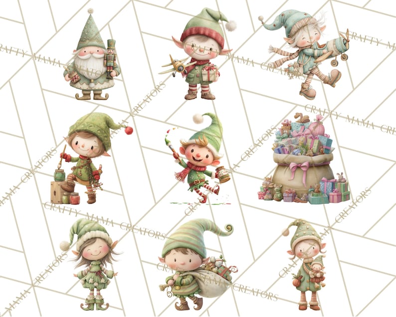 76 Png, Santa's Elves Clipart, Christmas Elves Clip Art, Watercolor ...