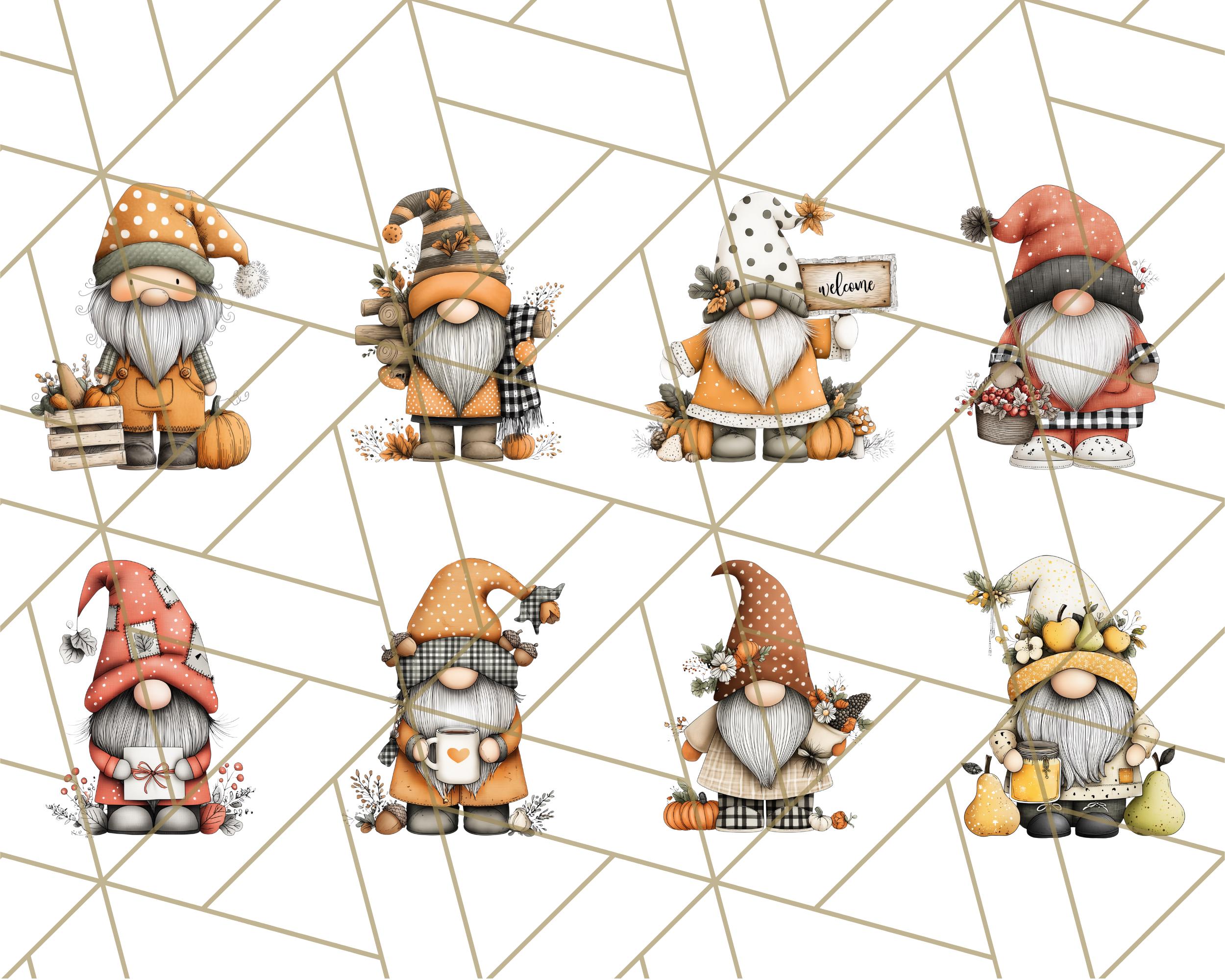 60 Png Thanksgiving Gnome Clipart, Fall Gnome PNG, Cute Autumn Gnomes ...