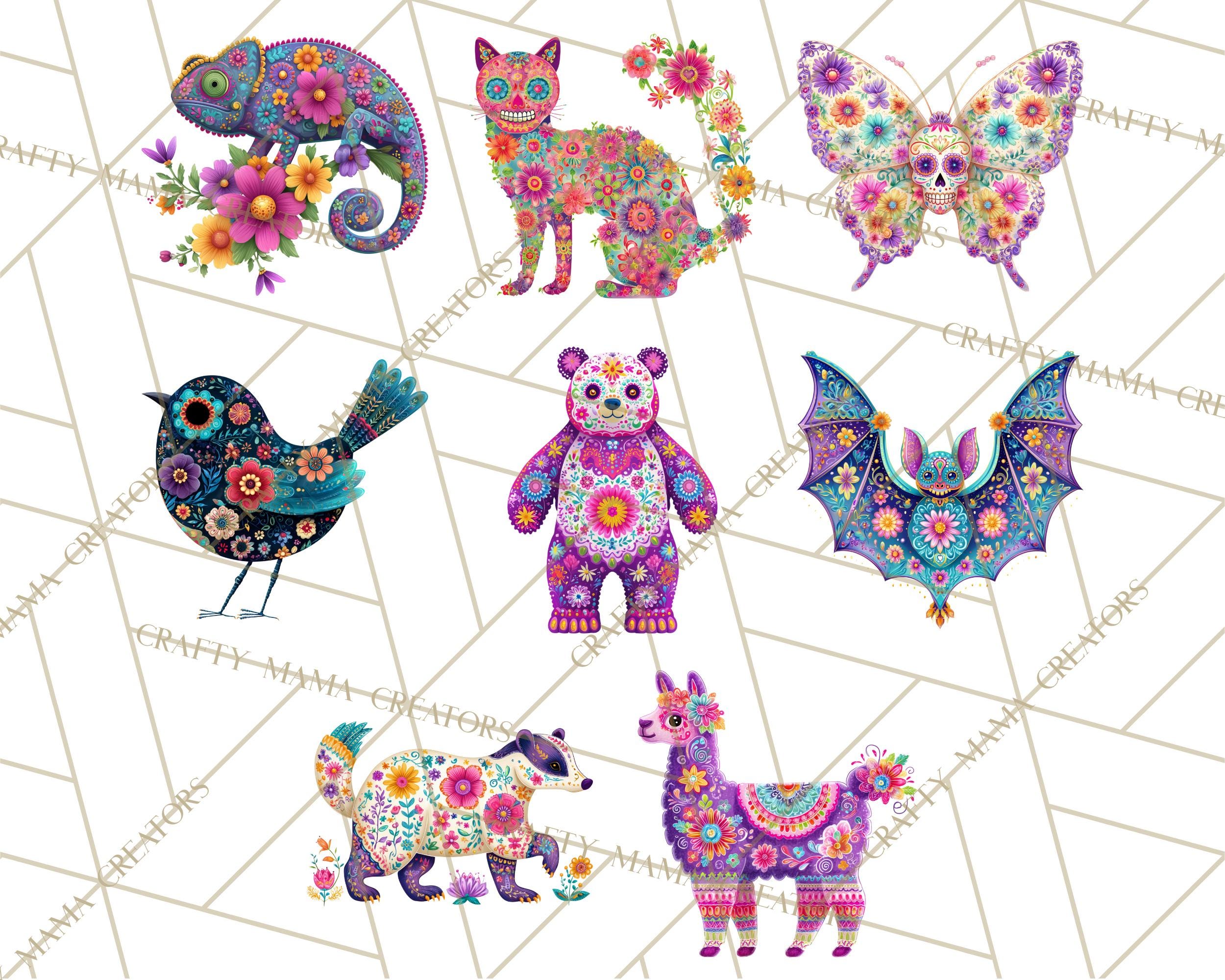 52 Png, Calavera Critters Clipart PNG, Day of the Dead Animals Clip Art ...