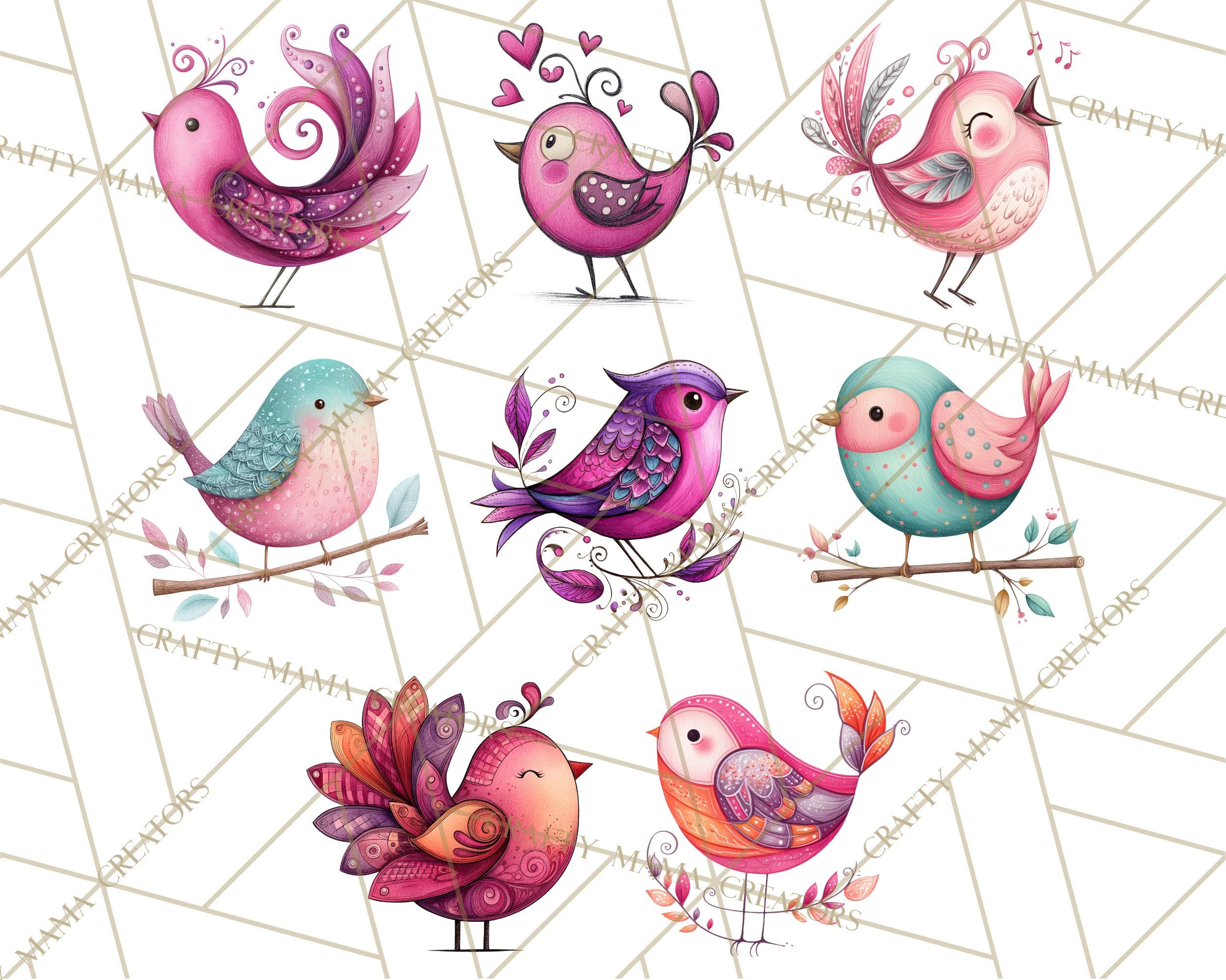 56 Png, Whimsical Bird Doodle Clipart PNG, Cute Colorful Bird Sketches ...