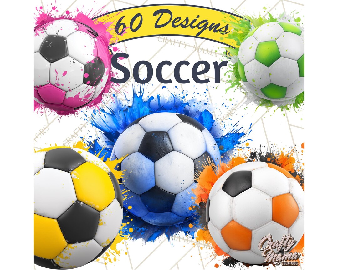60 Png, Soccer PNG Clipart, Sports Ball Clip Art With Color Splash ...